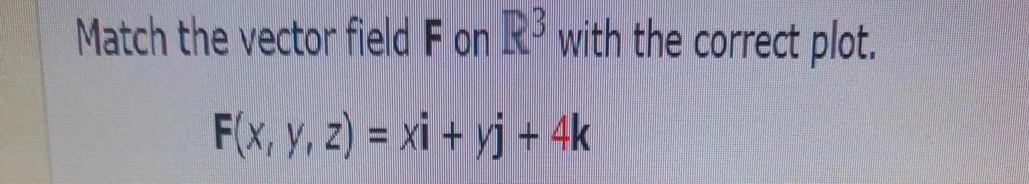 Solved Match the vector field F on RP with the correct plot. | Chegg.com