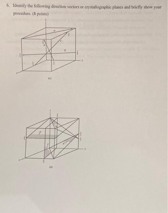 Solved 6. Identify the following direction vectors or | Chegg.com