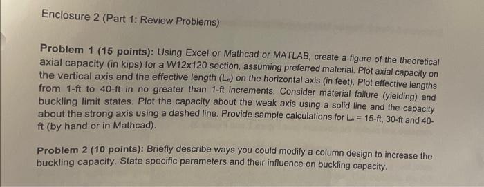 Solved Problem 1 (15 points): Using Excel or Mathcad or | Chegg.com