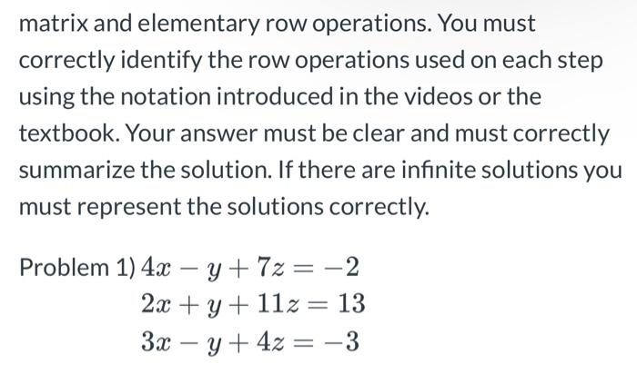 Solved matrix and elementary row operations. You must | Chegg.com