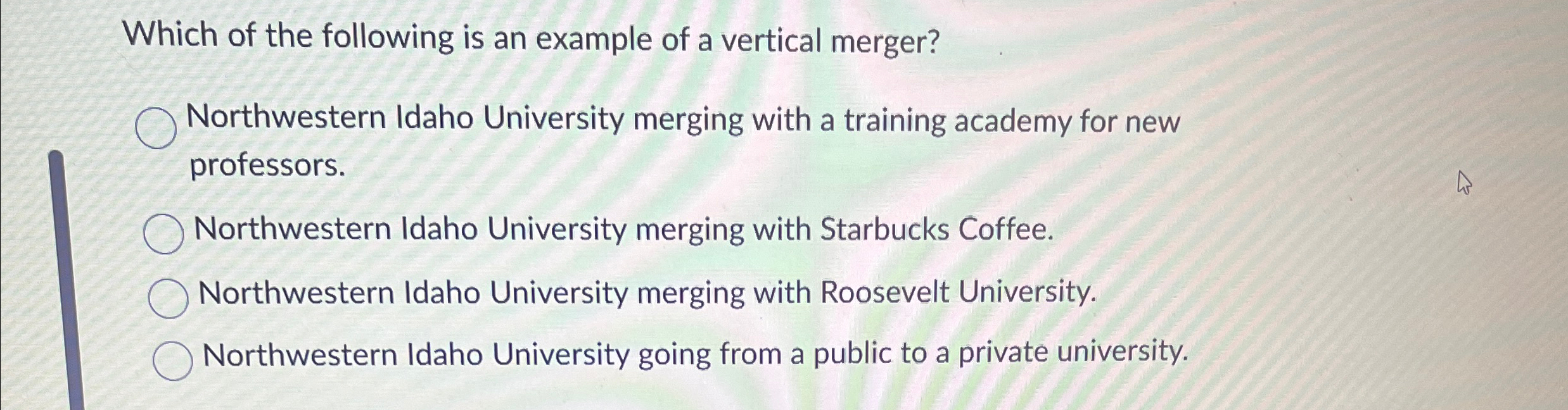 Solved Which of the following is an example of a vertical | Chegg.com