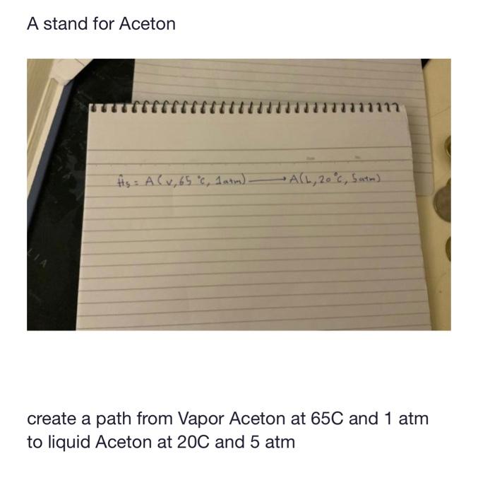 Solved A stand for Aceton create a path from Vapor Aceton at | Chegg.com