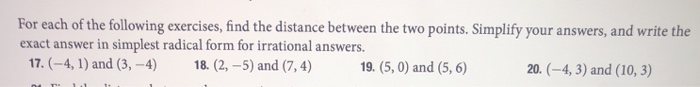 Solved For each of the following exercises, find the | Chegg.com