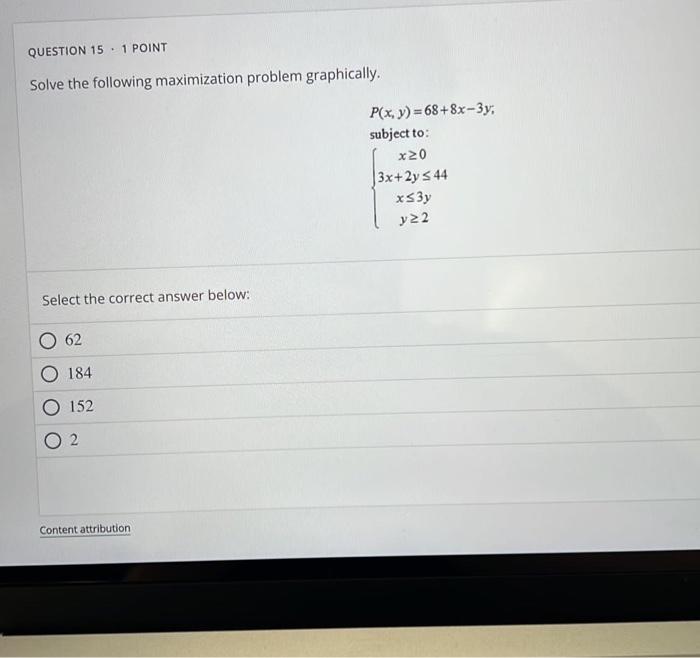 Solve the following maximization problem graphically. | Chegg.com