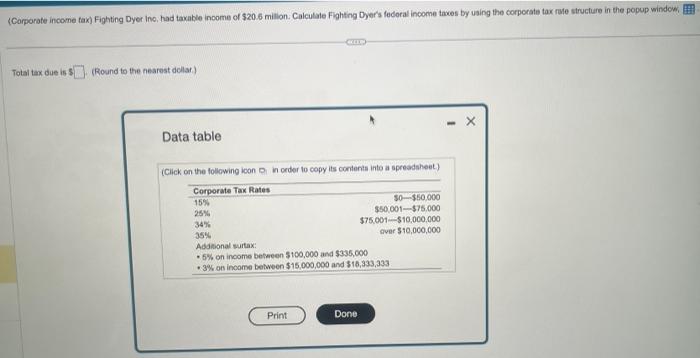 Solved Total tax due is 22 (Round to the nearest delar) Data | Chegg.com