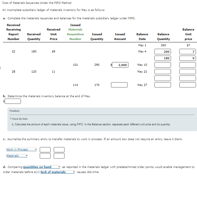 Solved Cost of Materials Issuances Under the FIFO MethodAn | Chegg.com