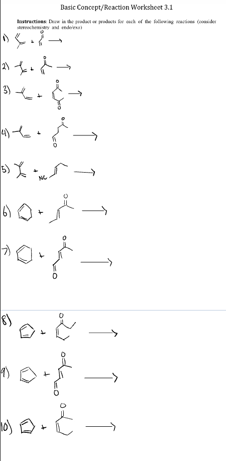 Basic Concept/Reaction Worksheet 3.1Instructions: | Chegg.com
