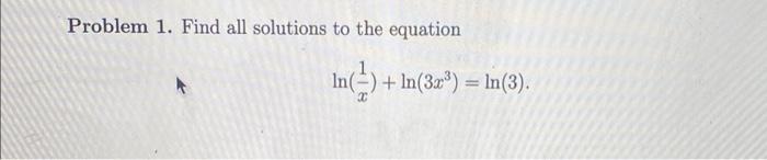 Solved Problem 1. Find all solutions to the equation | Chegg.com