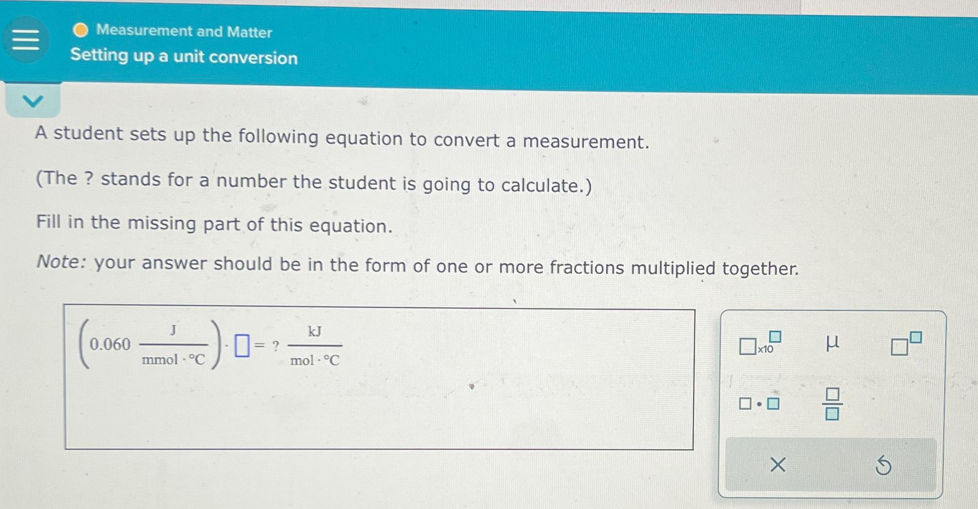 Solved Measurement and MatterSetting up a unit conversionA | Chegg.com