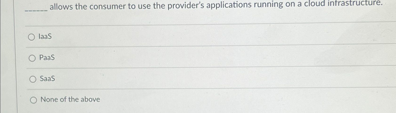 Solved allows the consumer to use the provider's | Chegg.com