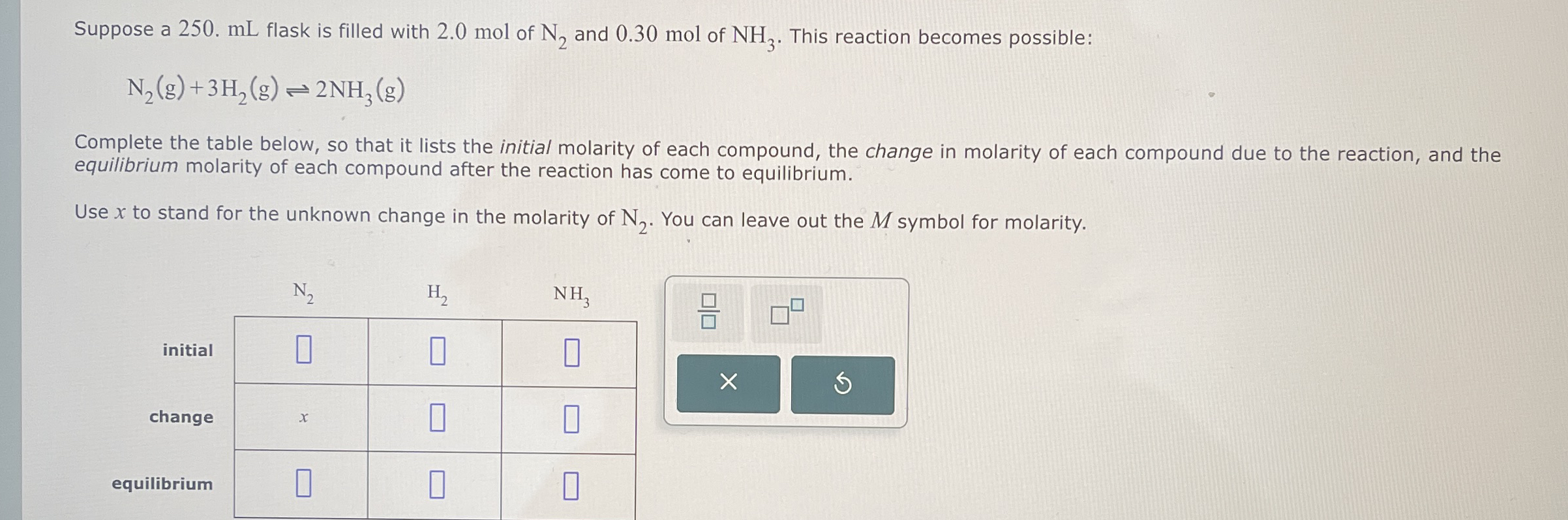 Solved Suppose a 250.mL ﻿flask is filled with 2.0 ﻿mol of N2 | Chegg.com