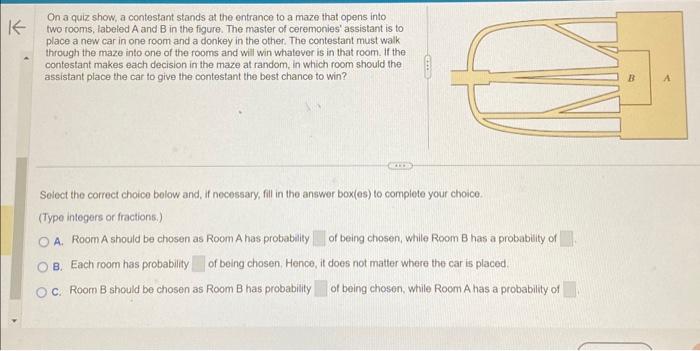 Solved On a quiz show, a contestant stands at the entrance | Chegg.com