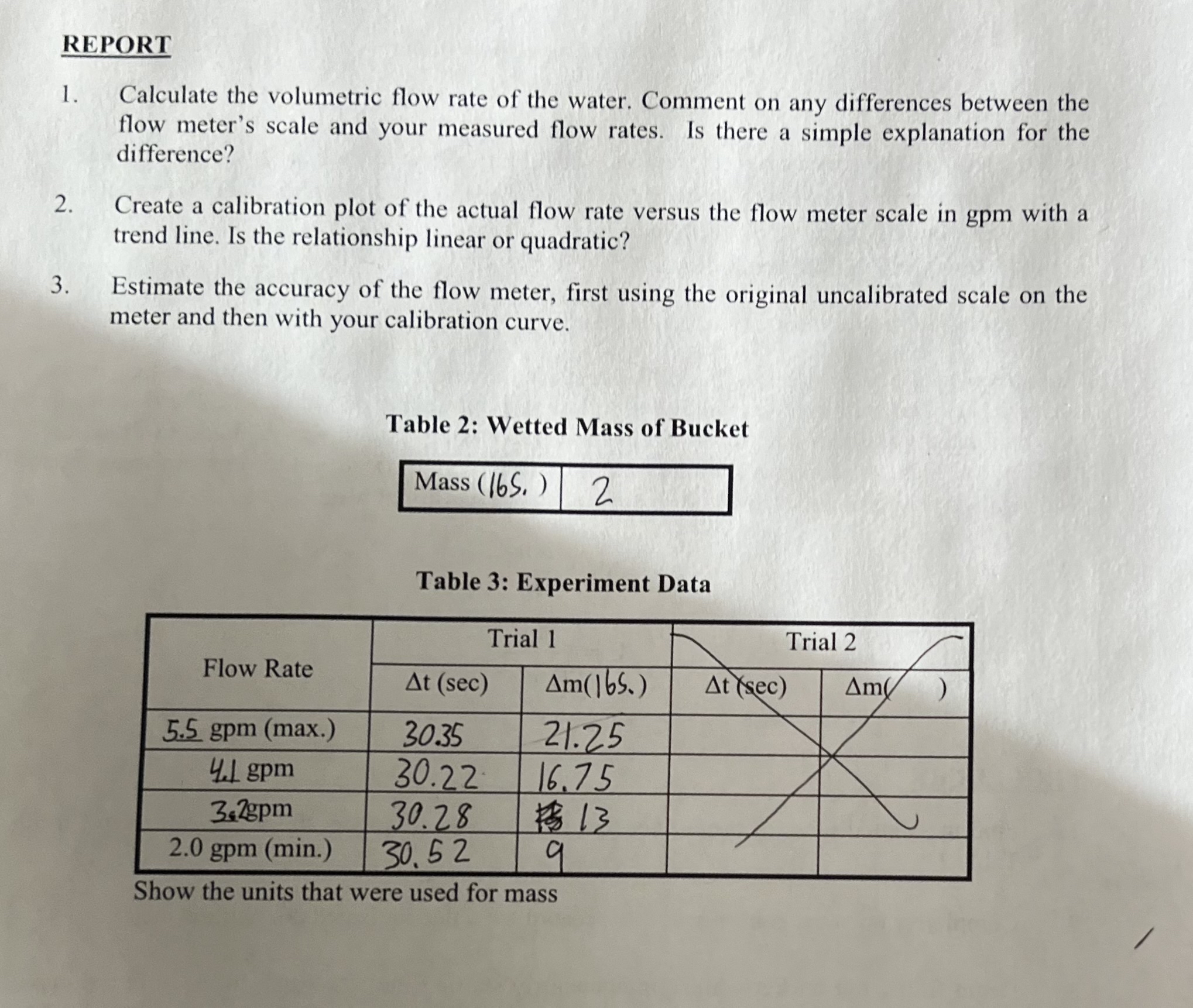 Solved REPORTCalculate the volumetric flow rate of the | Chegg.com