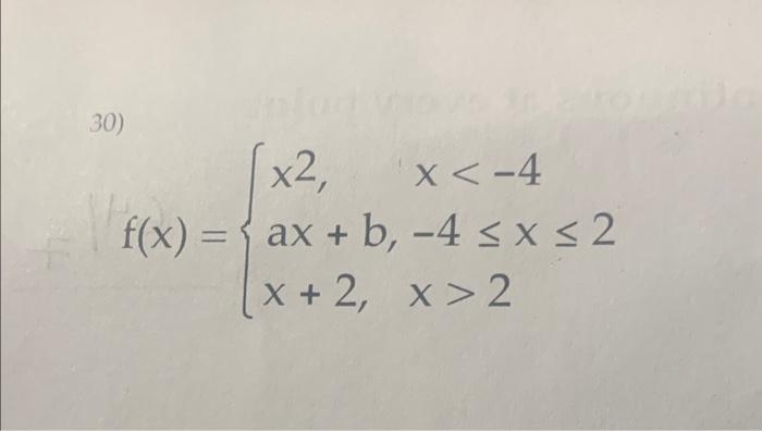 Solved f(x)=⎩⎨⎧x2,ax+b,x+2,x 2 | Chegg.com