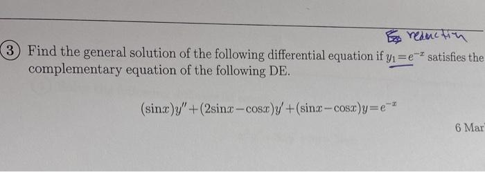 Solved Find the general solution of the following | Chegg.com