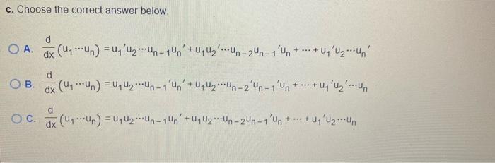 Solved d dv du The Derivative Product Rule gives the formula | Chegg.com