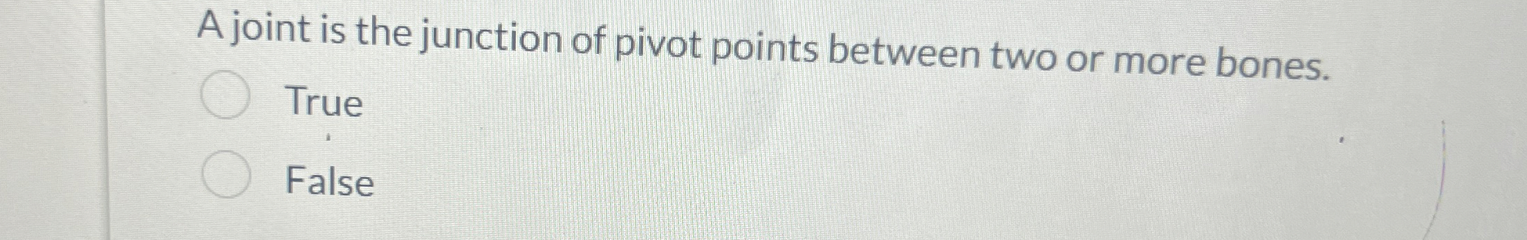 Solved A joint is the junction of pivot points between two | Chegg.com
