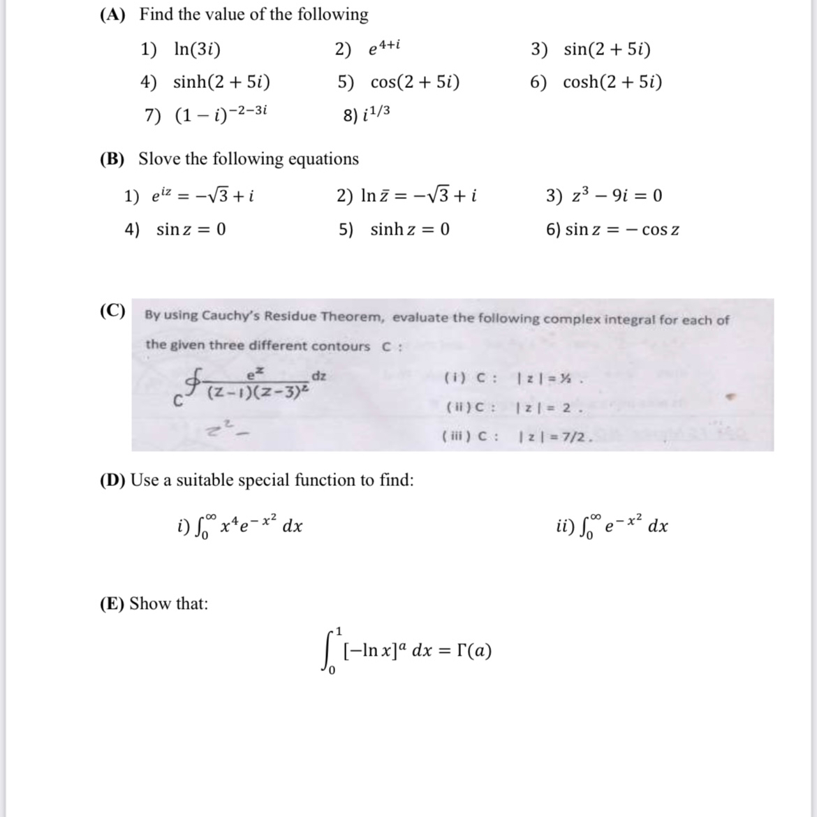 Solved All questions with steps please!!(A) ﻿Find the value | Chegg.com