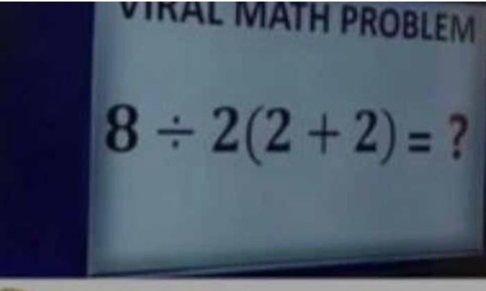 Solved 8÷2(2+2)=? | Chegg.com