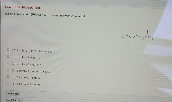 Solved Practice Problem 07.48d Assign a systematic (IUPAC) | Chegg.com