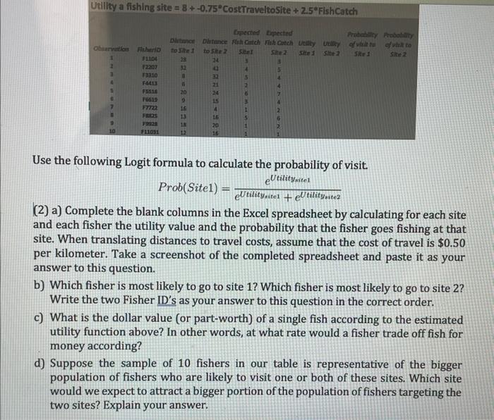 Solved Use the following Logit formula to calculate the | Chegg.com