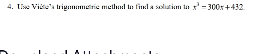 Solved Use Viète's trigonometric method to find a solution | Chegg.com