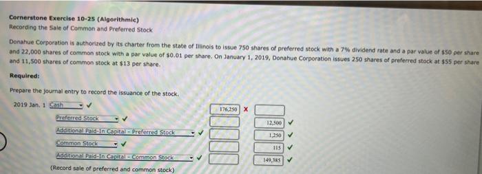 Solved Cornerstone Exercise 10-35 (Algorithmic) Preferrnd | Chegg.com