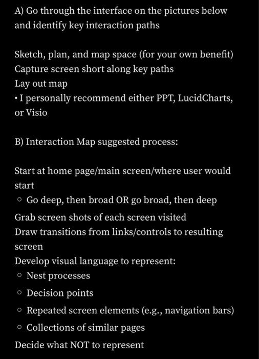 A) Go through the interface on the pictures below and | Chegg.com