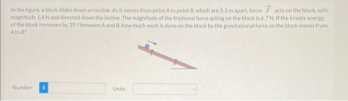 Solved In the figure, a block slides down an incline. As it | Chegg.com