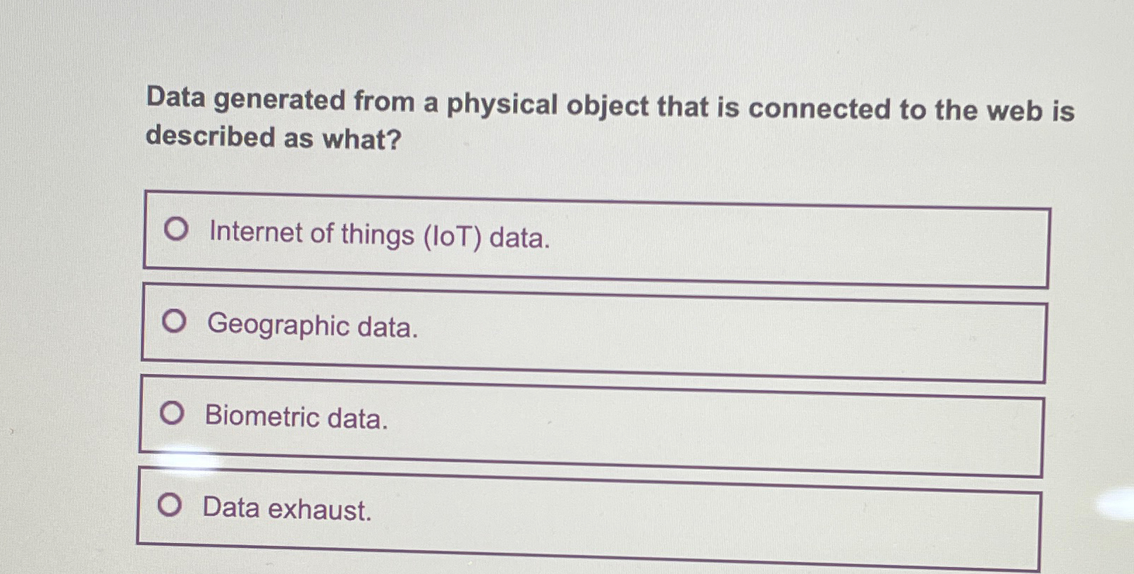 Solved Data generated from a physical object that is | Chegg.com