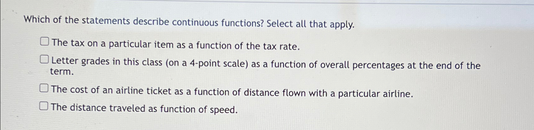 Solved Which of the statements describe continuous | Chegg.com