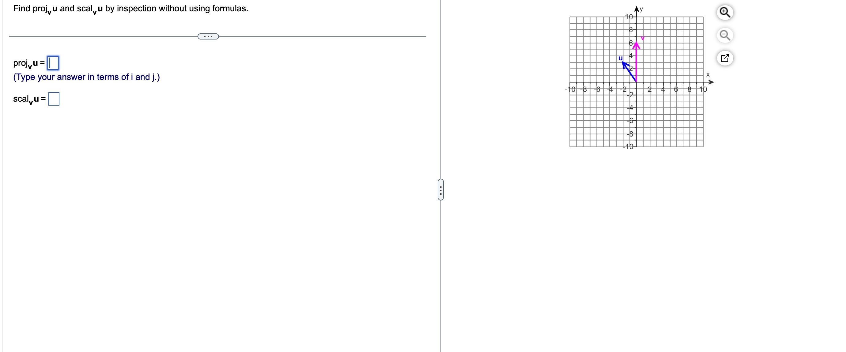 Solved Find projvu ﻿and scalvu ﻿by inspection without using | Chegg.com