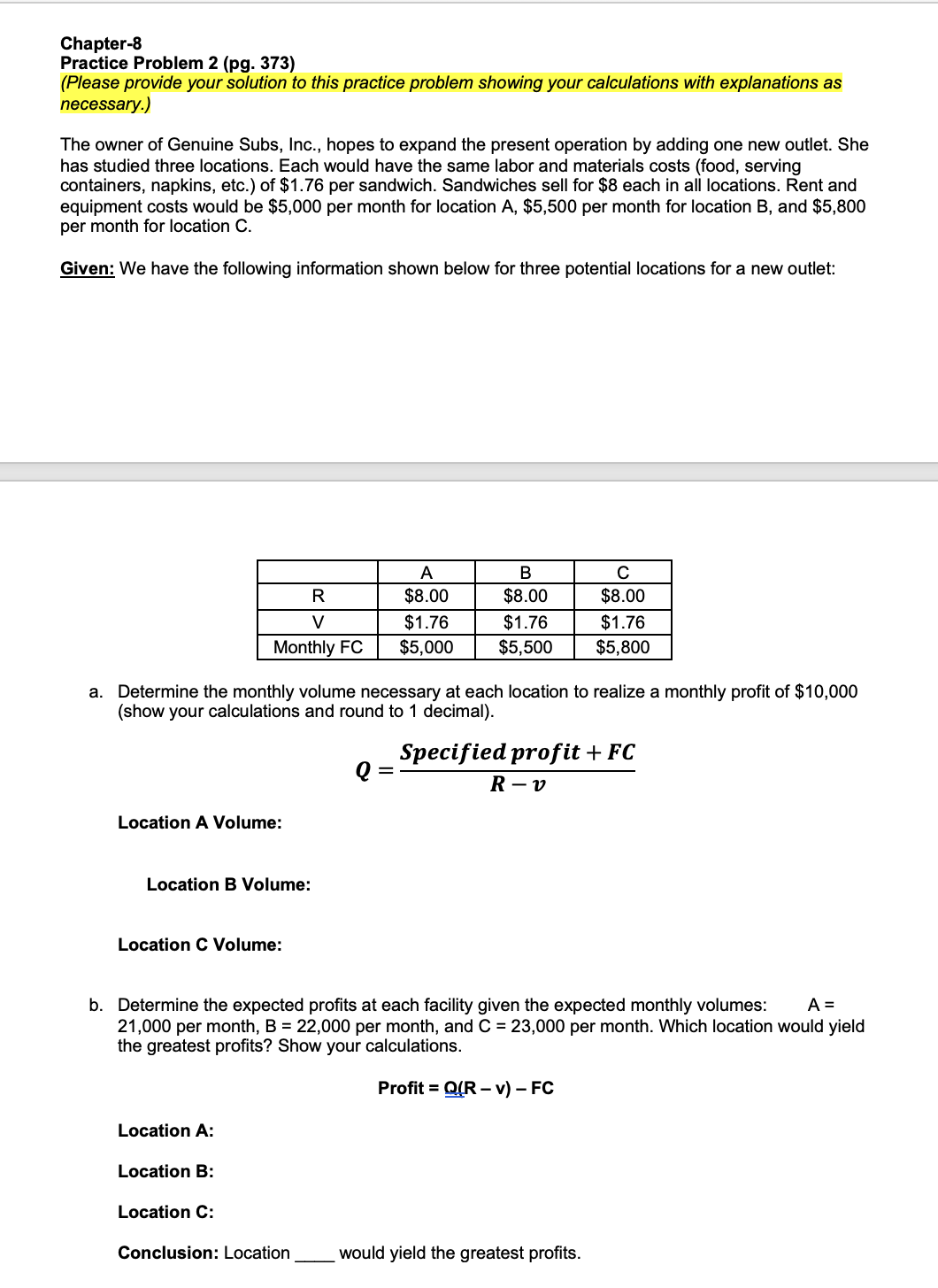 Solved Chapter-8Practice Problem 2 (pg. 373)(Please provide | Chegg.com