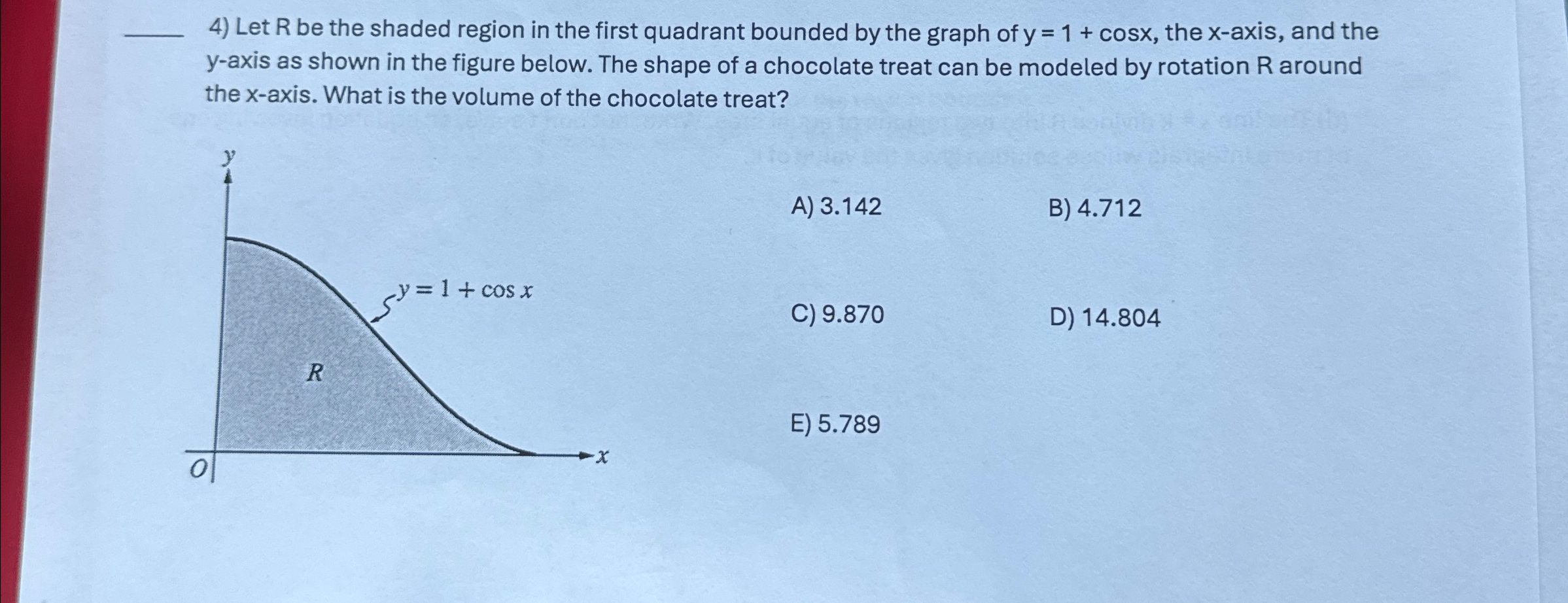 Let R ﻿be the shaded region in the first quadrant | Chegg.com