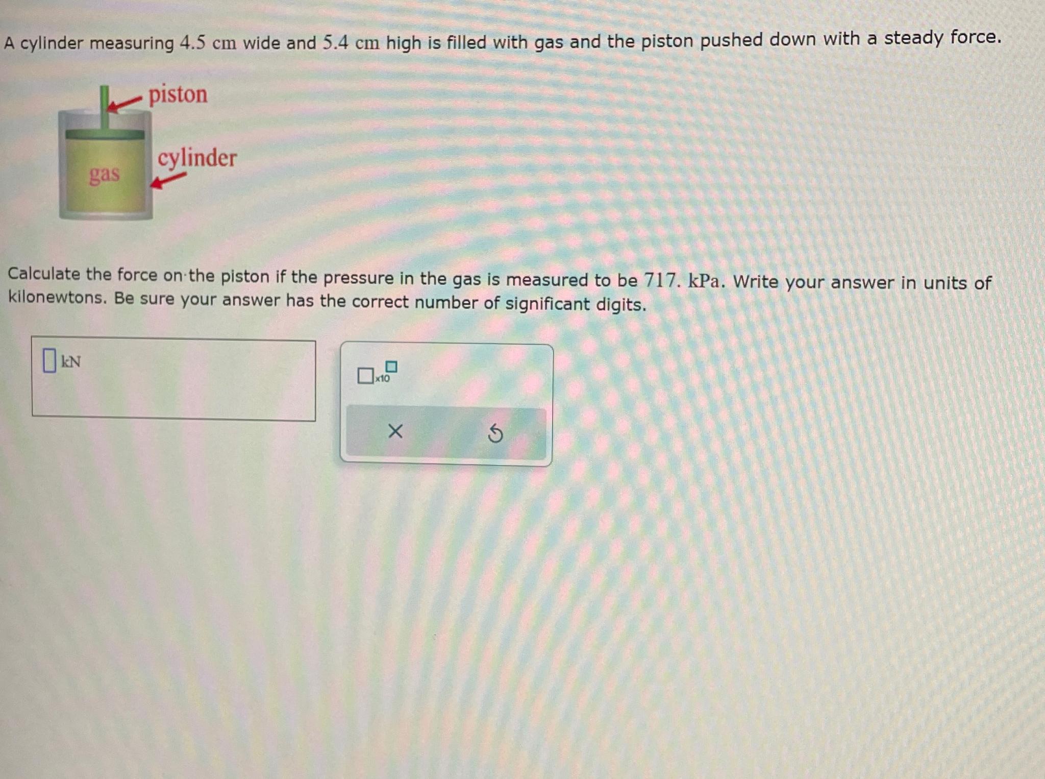 Solved A cylinder measuring 4.5cm ﻿wide and 5.4cm ﻿high is | Chegg.com