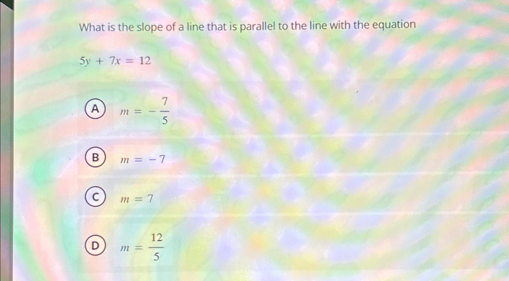 Solved What is the slope of a line that is parallel to the | Chegg.com