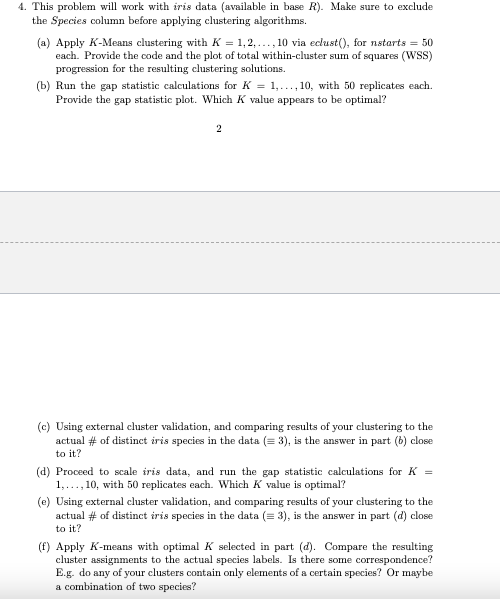 Solved use rstudio to solve and provide codes and | Chegg.com