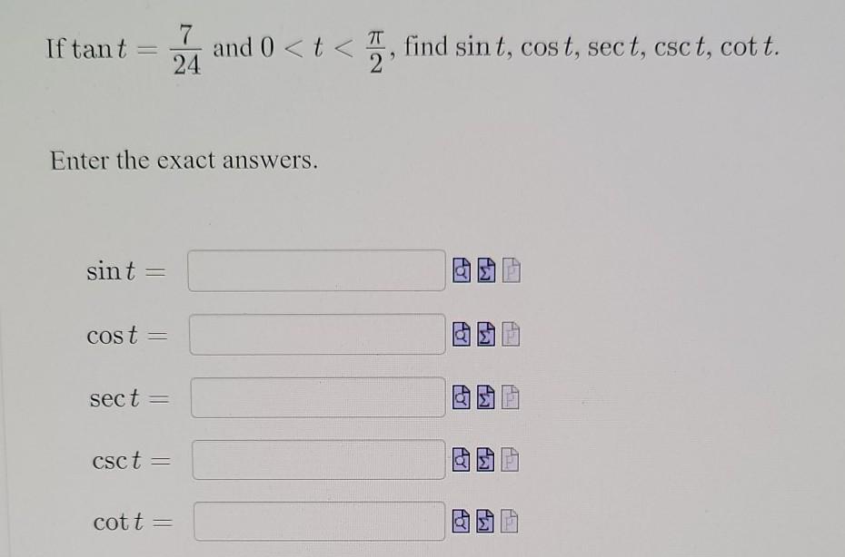 Solved If tant 7 24 and 0