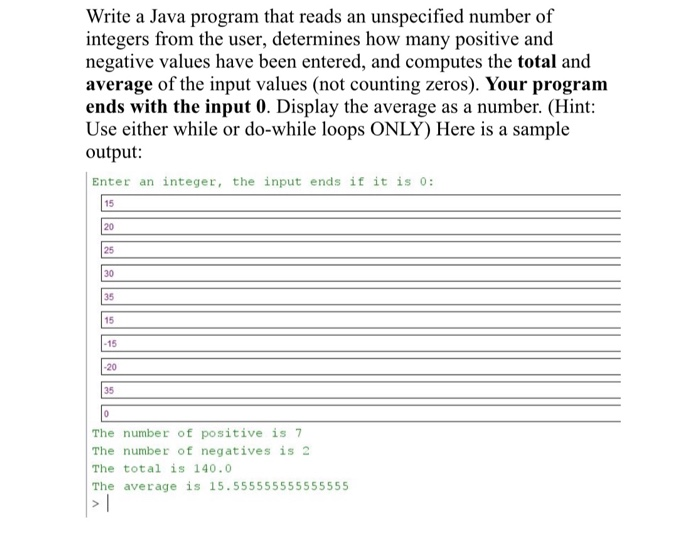 Solved Write A Java Program That Reads An Unspecified Number 7264
