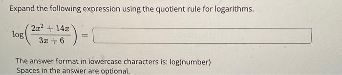 Solved Expand the following expression using the quotient | Chegg.com