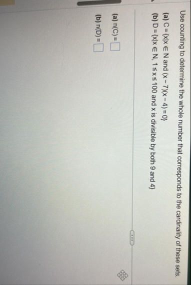 Solved Use counting to determine the whole number that | Chegg.com