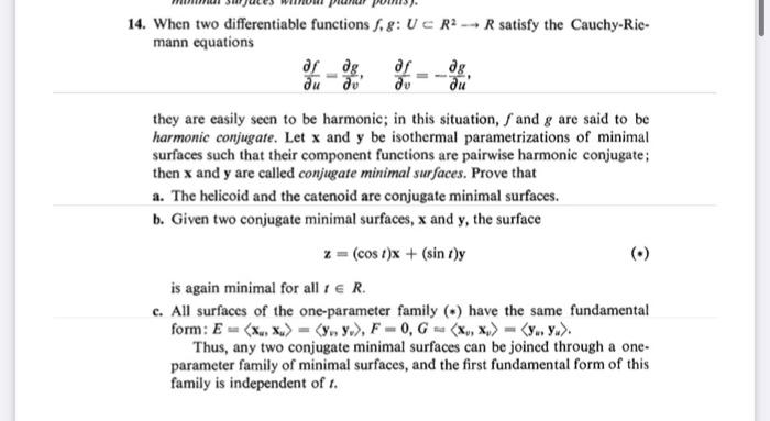 Solved 14. When two differentiable functions f,g:U⊂R2→R | Chegg.com