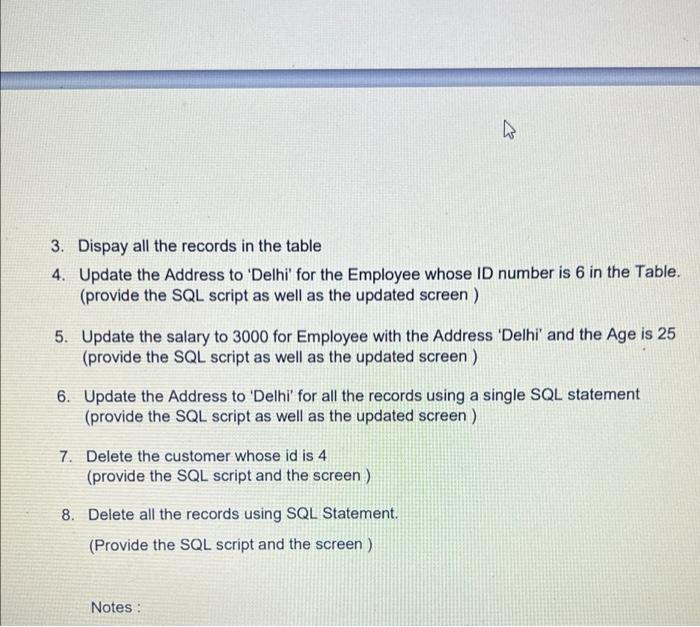 Solved Perform The Following Operations Using Sql Script And 2281