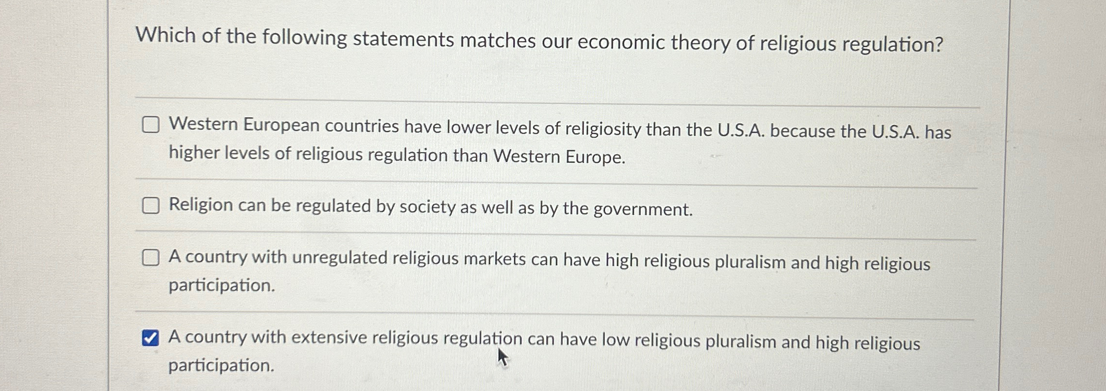 Solved Which of the following statements matches our | Chegg.com