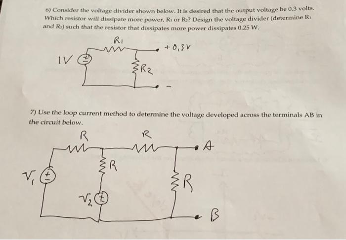 Solved 6) Consider the voltage divider shown below. It is | Chegg.com
