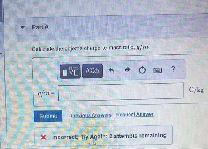 Solved A small object with mass T, charge 9, and initial | Chegg.com