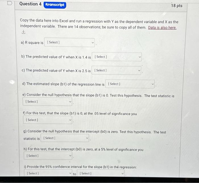 solve this using the data and fill in the blanks with | Chegg.com