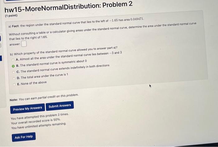 Solved hw15-MoreNormalDistribution: Problem 1 (1 point) The | Chegg.com