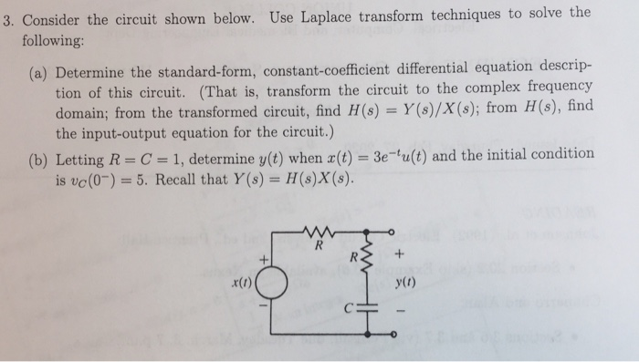 Solved 3. Consider the circuit shown below. Use Laplace | Chegg.com
