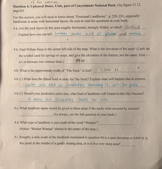 Solved of the erosion. Question 4: Upheaval Dome, Utah, part | Chegg.com